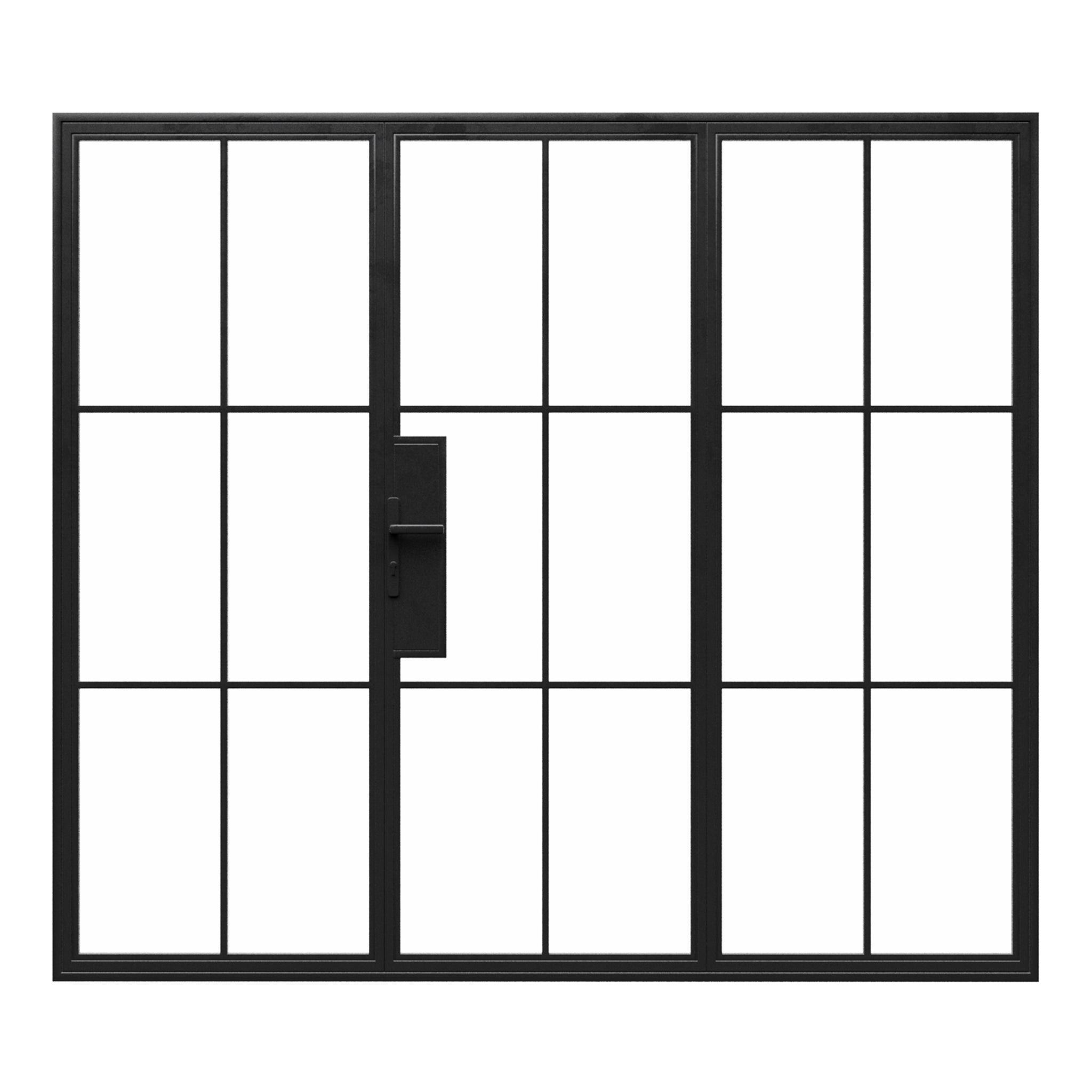 Interior Steel Metal Glass Door W Sidelites
