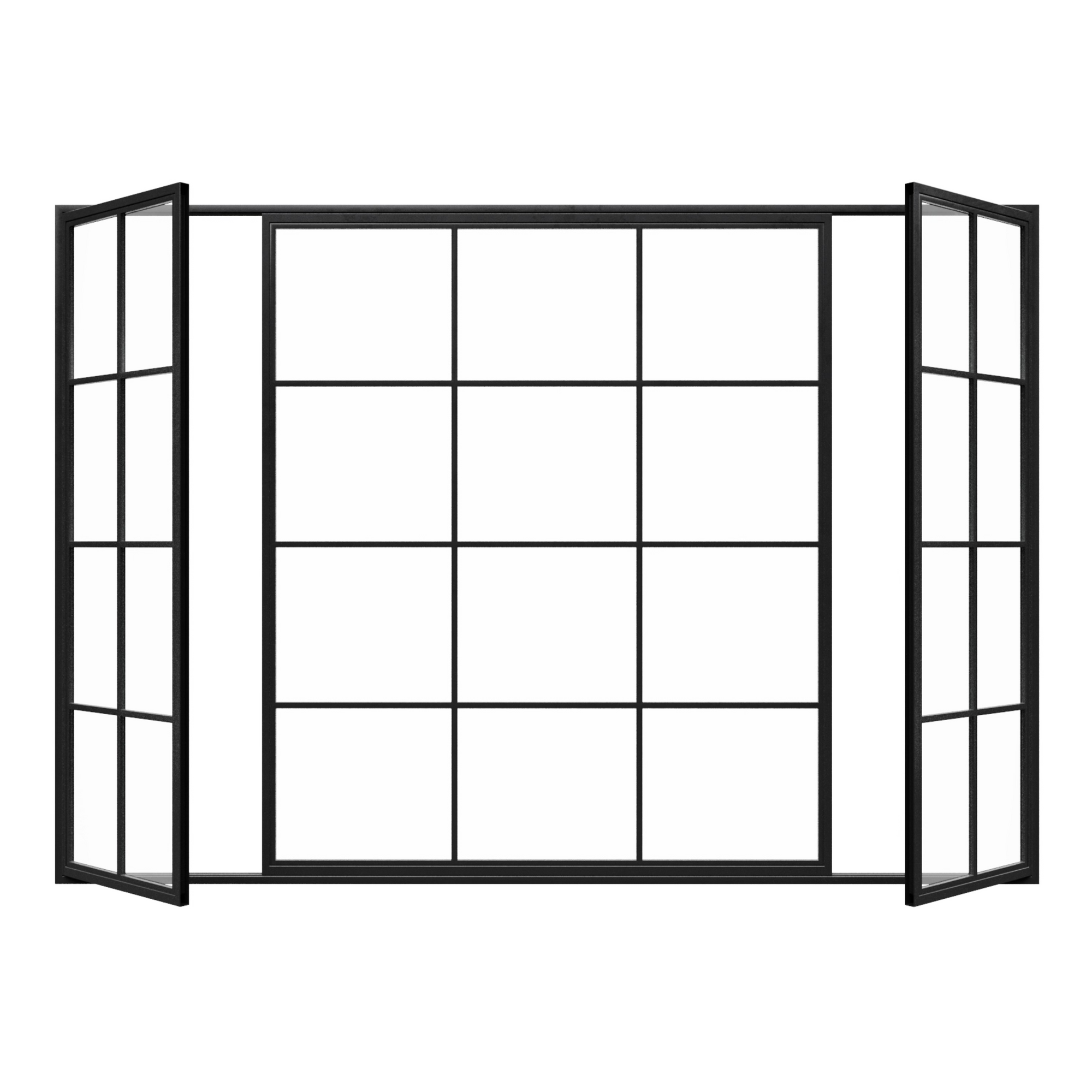 Black Frame Steel Metal Picture Window